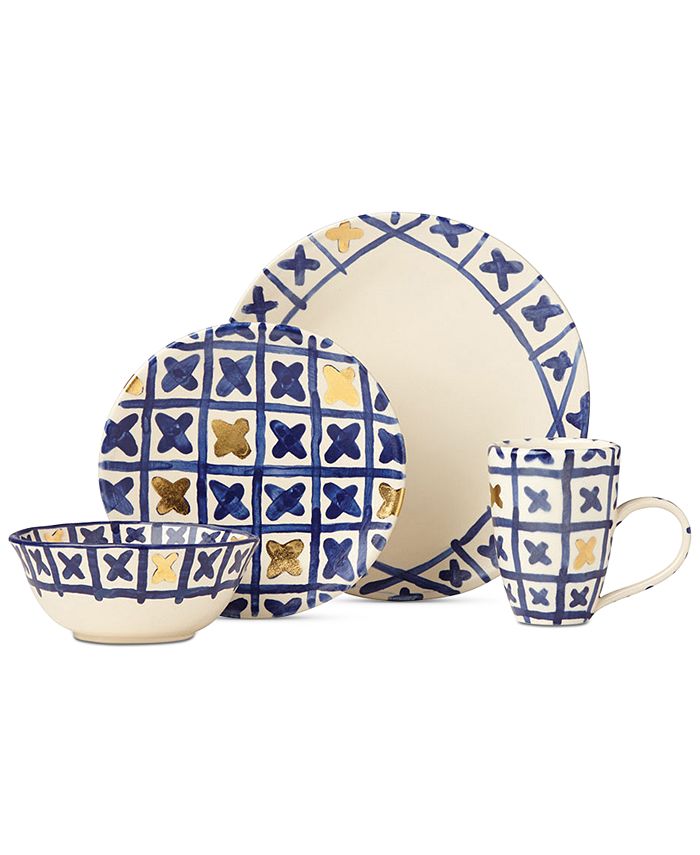 Crafted by Wainwright Lenox-Wainwright Pompeii Blu Land 4-Piece Place ...