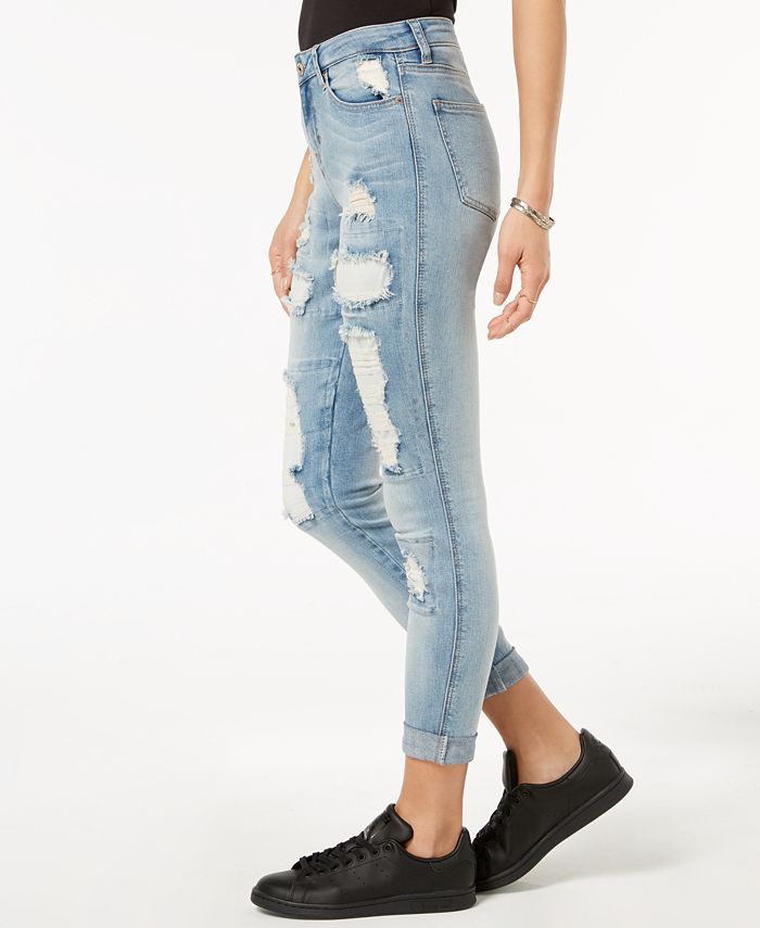 Vanilla Star Ripped Raw-Hem Skinny Jeans - Macy's