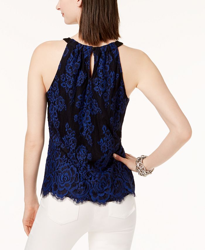 INC International Concepts I.N.C. Petite Lace Halter Top, Created for ...