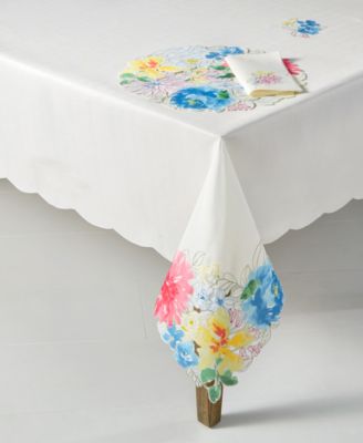 Homewear Beauchamp Floral Cutwork 84'' Table Cloth - Macy's