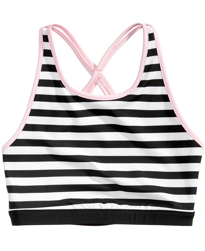 Ideology Striped Bikini Swim Top, Big Girls, Created for Macy's - Macy's