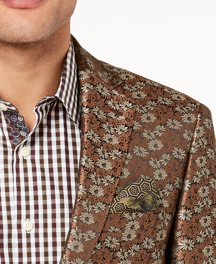 Tallia Orange Men's Modern-Fit Brown Floral Dinner Jacket - Macy's