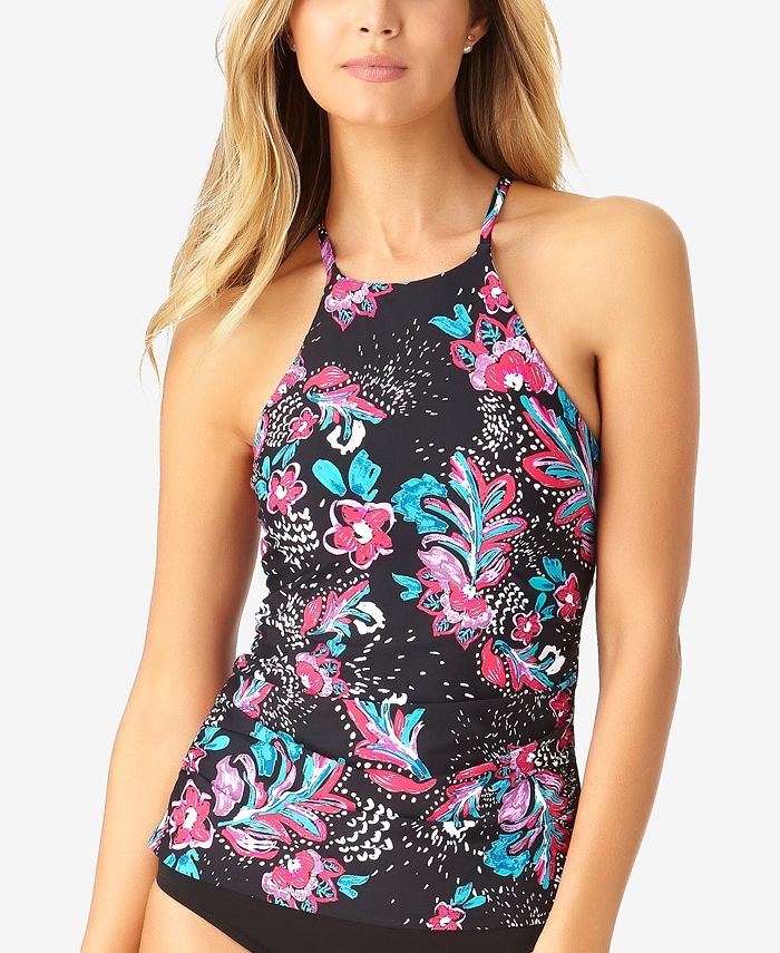 Anne Cole That's A Wrap Printed High-Neck Tankini Top & Reviews ...
