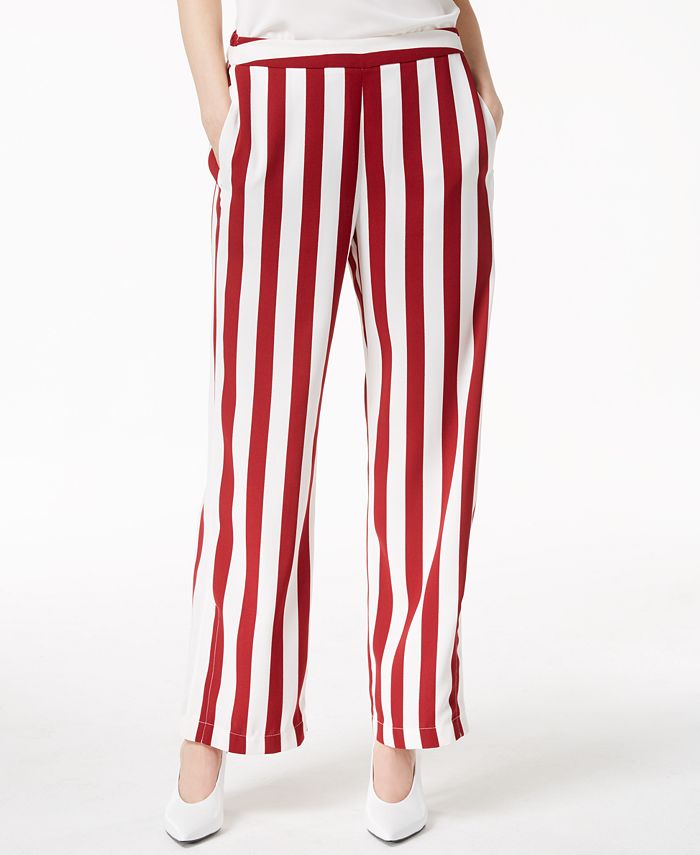 Bar III Striped Pull-On Wide-Leg Pants, Created for Macy's - Macy's