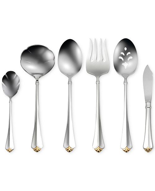 Oneida Golden Juilliard 6-Pc. Flatware Serving Set & Reviews - Flatware ...