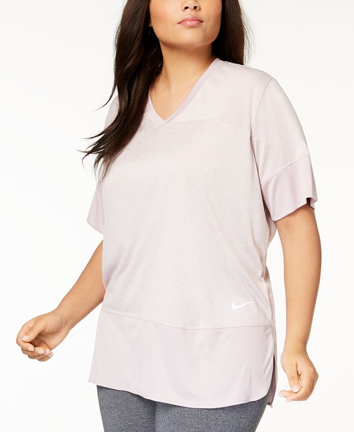 Nike Plus Size Mesh-Panel Active Top - Macy's