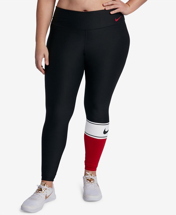 Nike Power Plus Size Dri-FIT Colorblocked Leggings - Macy's