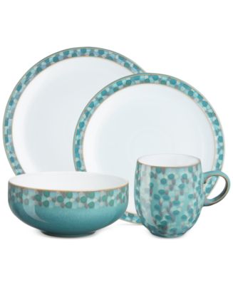 Denby Azure Shell Collection 4-Piece Place Setting Boxed Set - Macy's