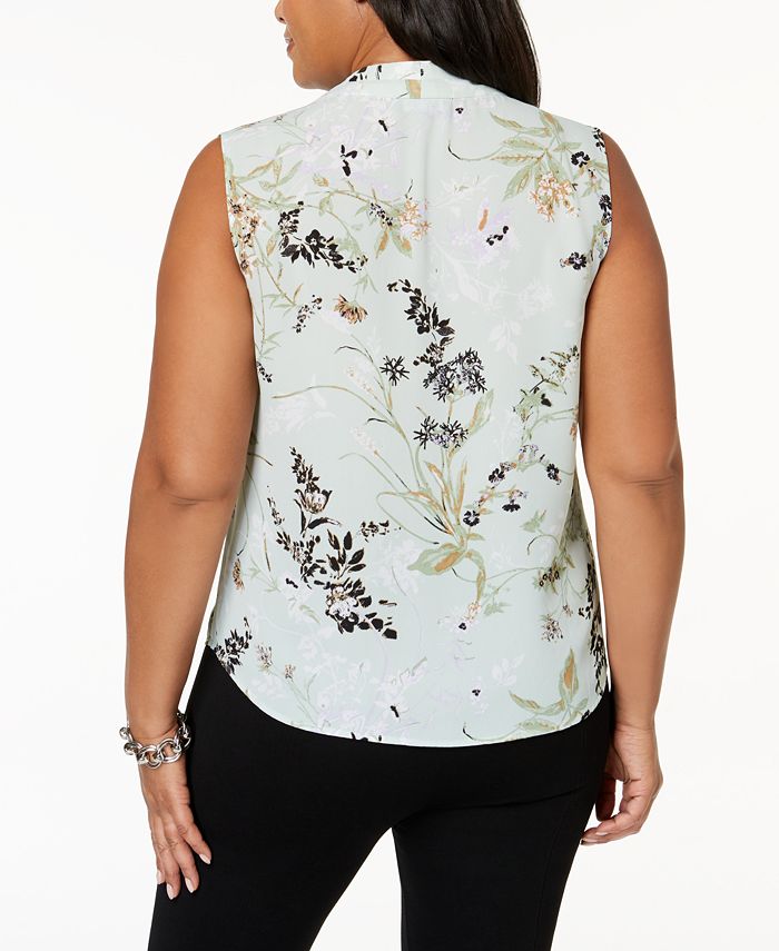 Nine West Plus Size Floral-Print Shell - Macy's