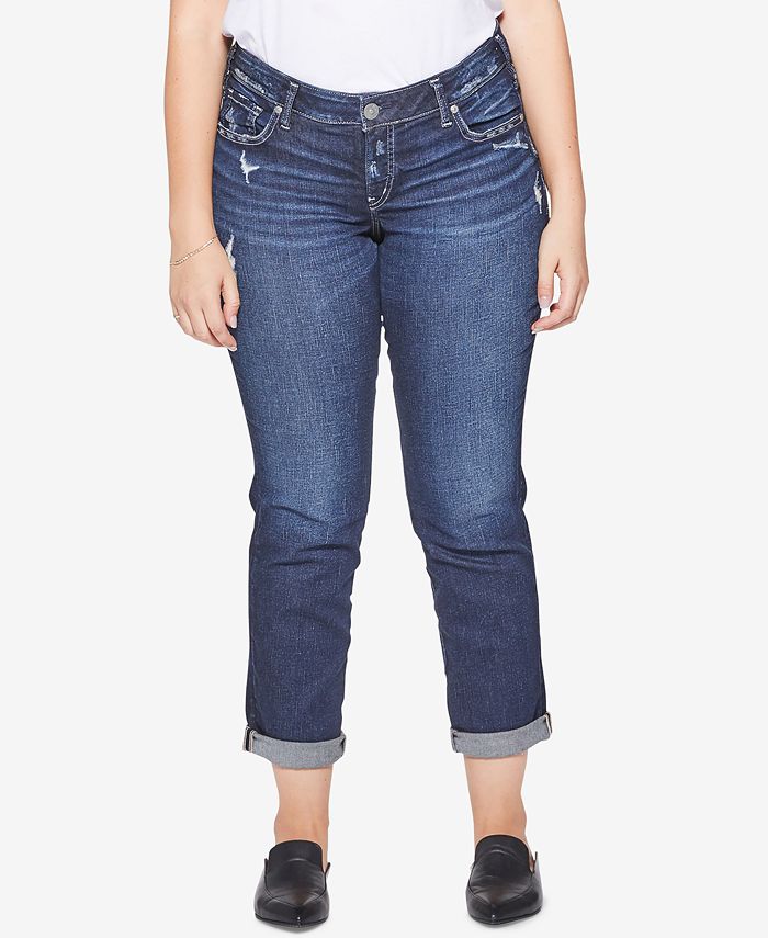 Silver Jeans Co. Plus Size Sam Boyfriend-Fit Jeans - Macy's