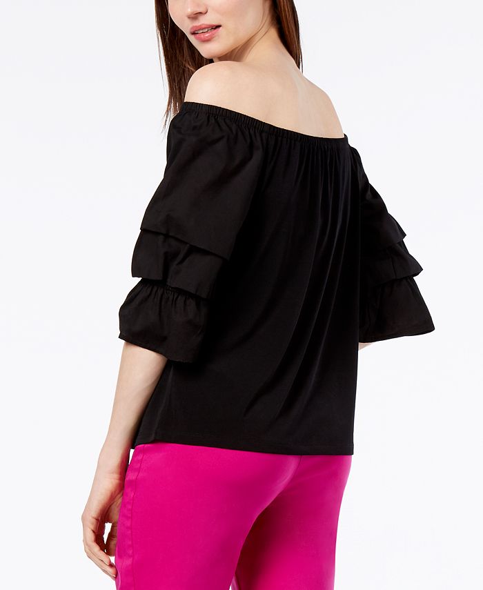 INC International Concepts I.N.C. Embroidered Off-The-Shoulder Top ...