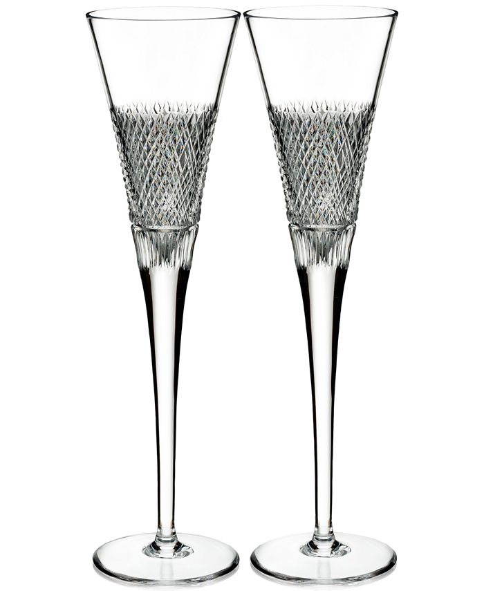 Waterford Diamond Line Flute Pair - Macy's