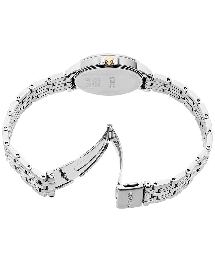 Seiko Women's Solar Essentials Two-Tone Stainless Steel Bracelet Watch 28mm - Macy's