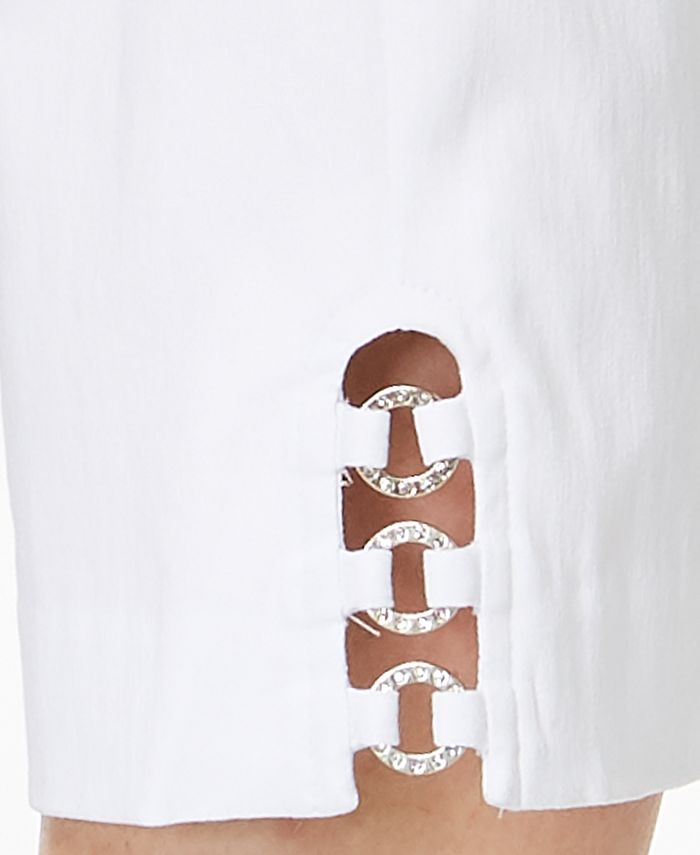 Jm Collection Plus Size Lattice Trimmed Capri Pants Created For Macys