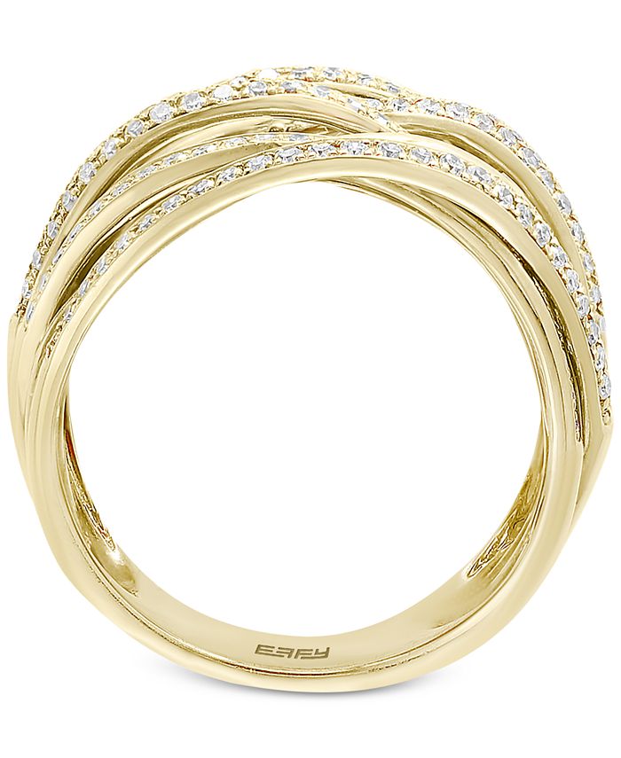 EFFY Collection EFFY® Diamond Overlap Ring (3/4 ct. t.w.) in Tri Color ...