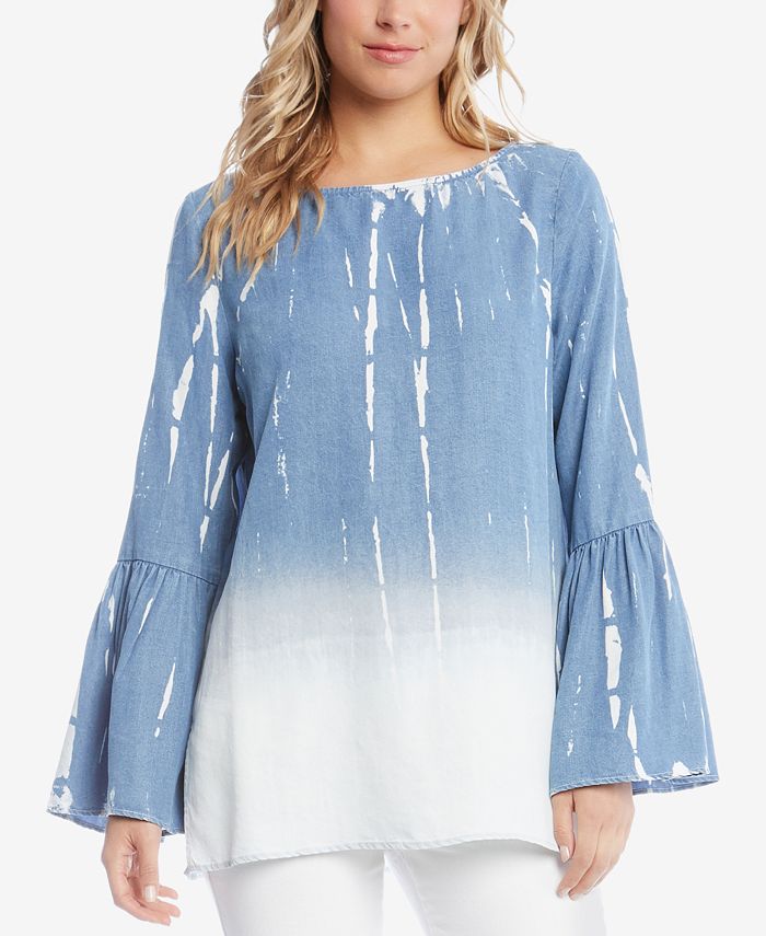Karen Kane Dip-Dye Bell-Sleeve Top - Macy's