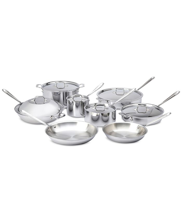 All-Clad Stainless Steel Cookware Set, 14 Piece - Macy's