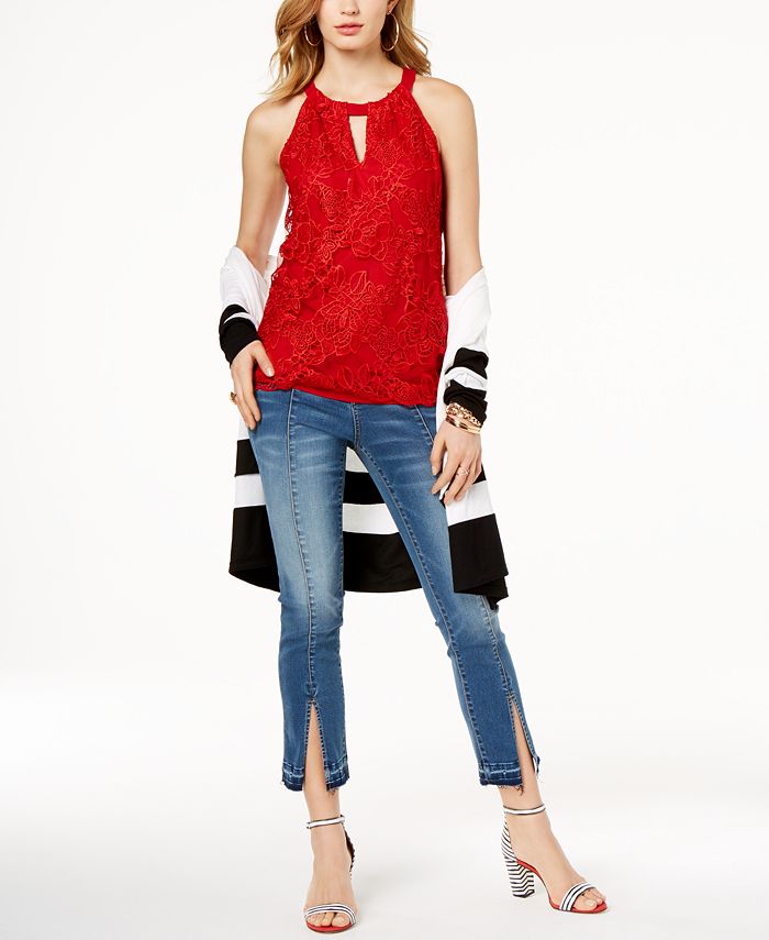 INC International Concepts I.N.C. Lace Keyhole Top, Created for Macy's ...