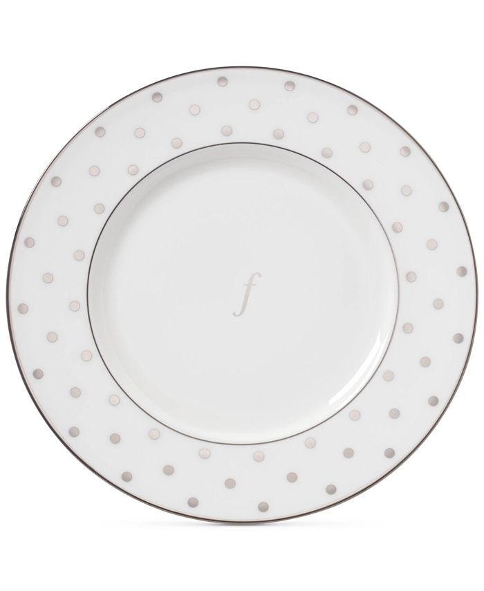 kate spade new york Larabee Road Platinum Monogram Accent Plate - Macy's