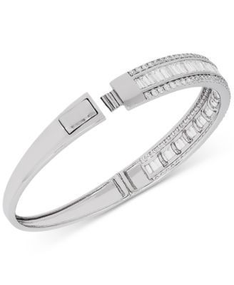 Arabella Swarovski Zirconia Bangle Bracelet in Sterling Silver - Macy's