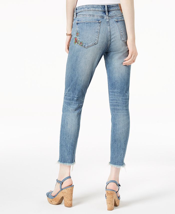 Lucky Brand Ava Embroidered Skinny Cropped Jeans - Macy's