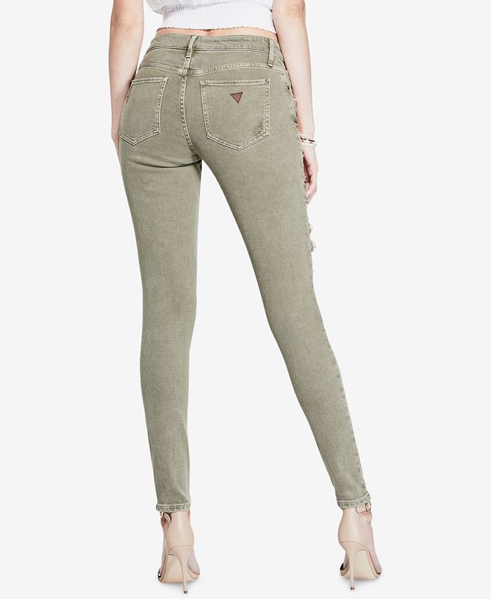GUESS Ripped Curvy Skinny Jeans - Macy's