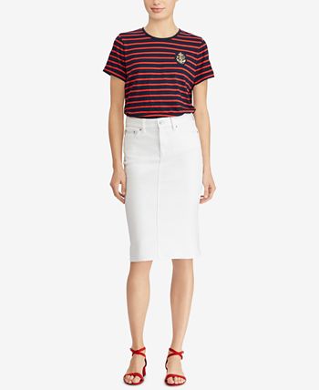 Lauren Ralph Lauren Denim Pencil Skirt - Macy's