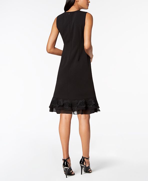 Calvin Klein Lace-Flower A-Line Dress & Reviews - Dresses - Women - Macy's