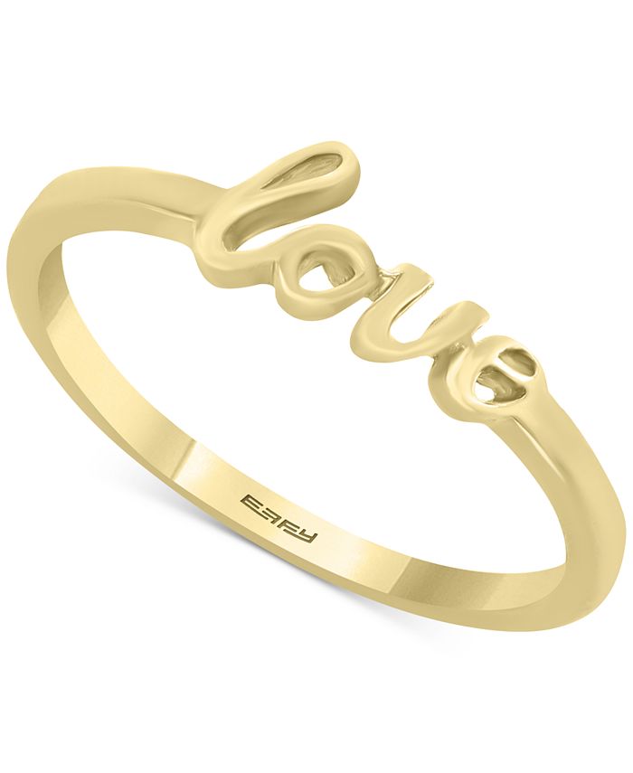 EFFY Collection EFFY® Kidz® Children's "Love" Script Ring in 14k Gold ...