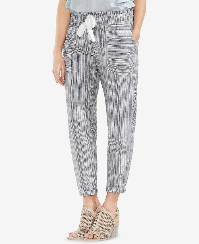 Vince Camuto Striped Drawstring Pants - Macy's