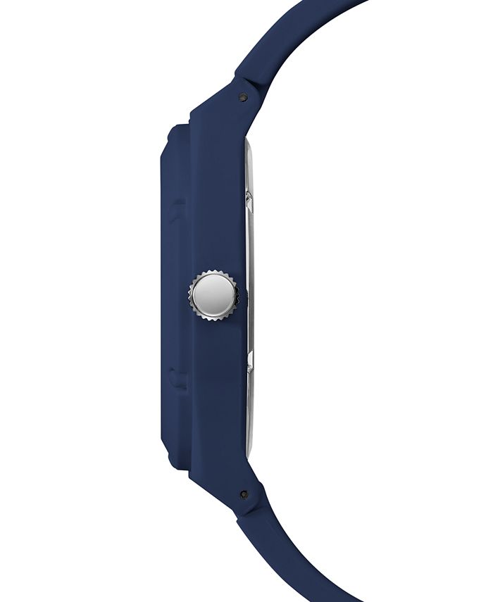 GUESS Iconic Logo Light Blue Silicone Strap Watch 42mm - Macy's