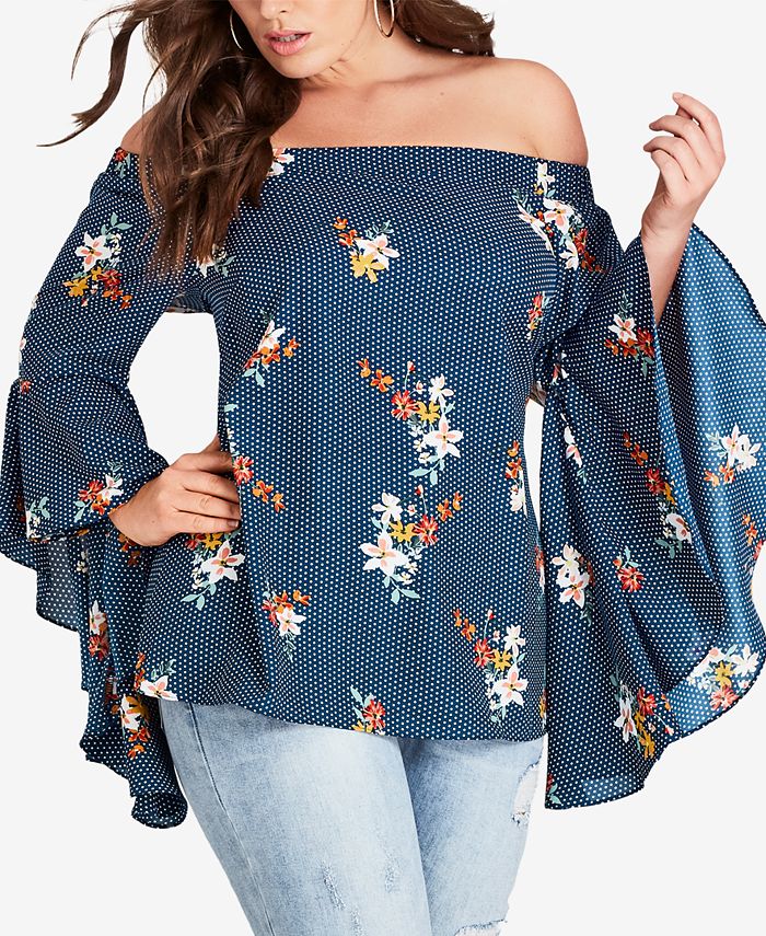 City Chic Trendy Plus Size Off The Shoulder Top And Reviews Tops Plus