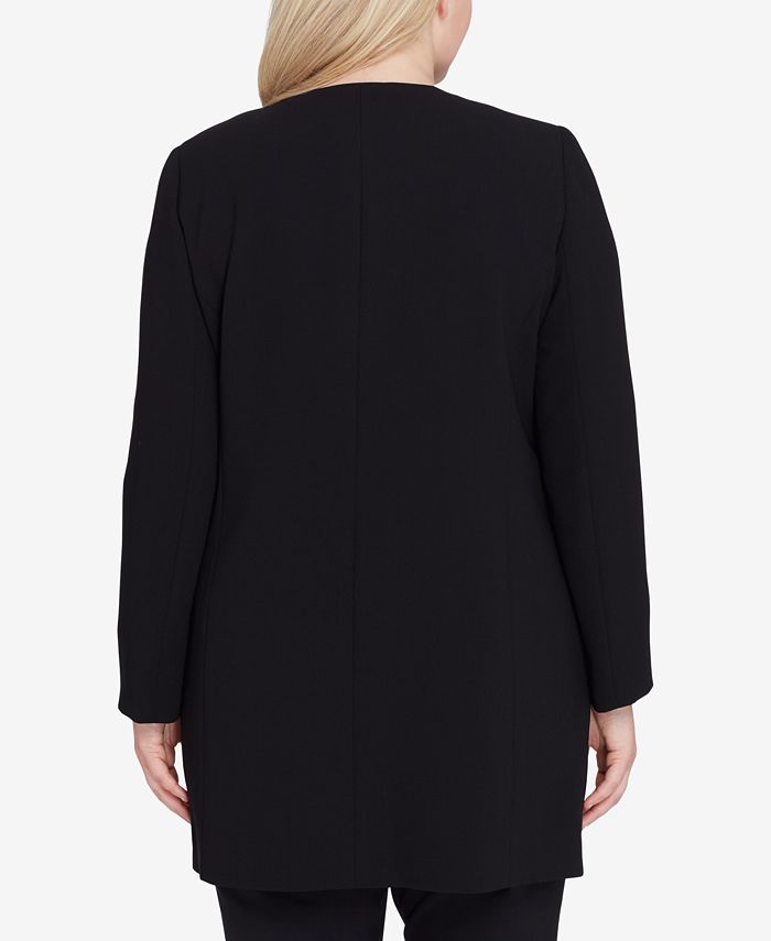 Tahari ASL Plus Size Embroidered Topper Jacket - Macy's