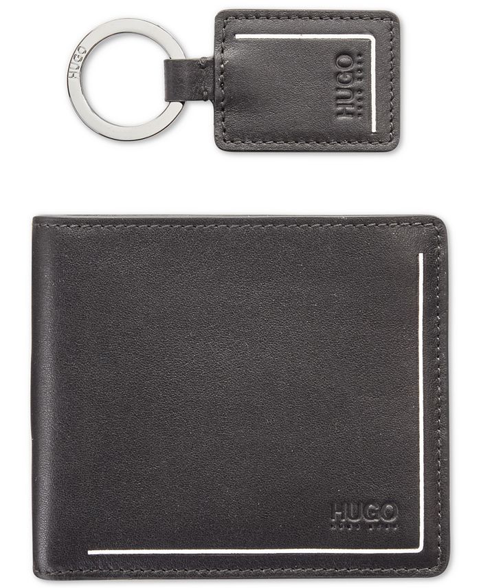 Hugo Boss Men's Leather Wallet & Keychain Set - Macy's