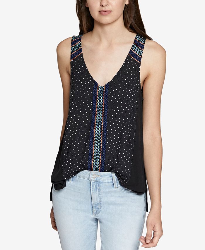 Sanctuary Kira Embroidered Cotton Tank Top - Macy's