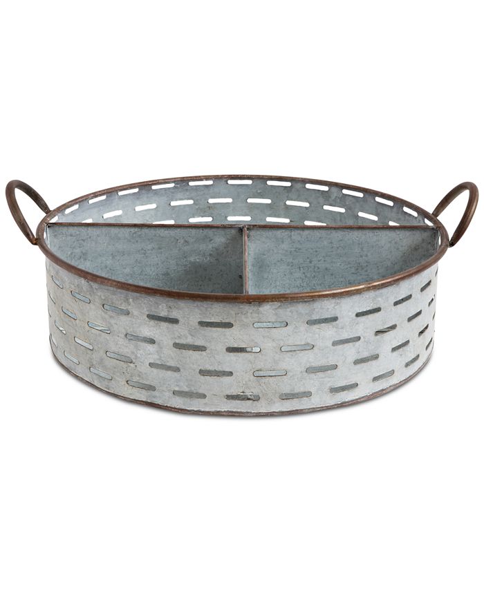 3R Studio Decorative Metal Tray with 3 Compartments & Handles - Macy's