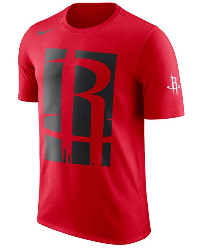 Nike Men's Houston Rockets Cropped Logo T-Shirt - Macy's