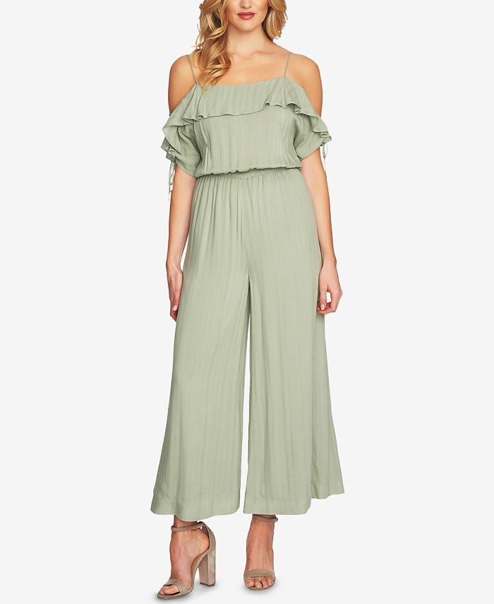 CeCe Cold-Shoulder Wide-Leg Jumpsuit - Macy's