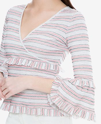 Max Studio London Striped Ruffle-Trim Top, Created for Macy's - Macy's