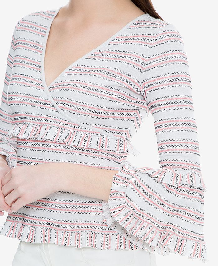 Max Studio London Striped Ruffle-Trim Top, Created for Macy's - Macy's