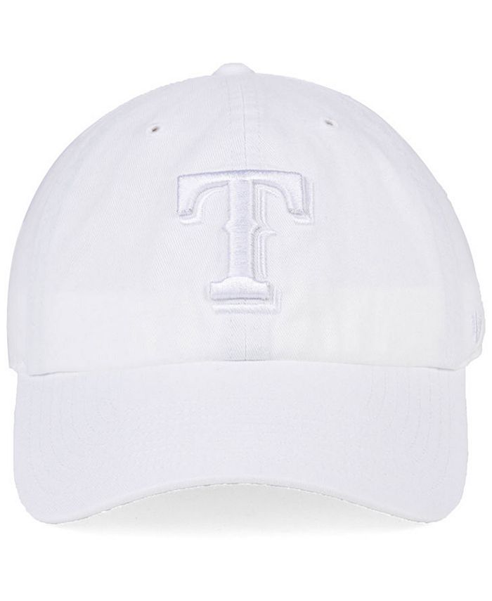 '47 Brand Texas Rangers White/White CLEAN UP Cap - Macy's