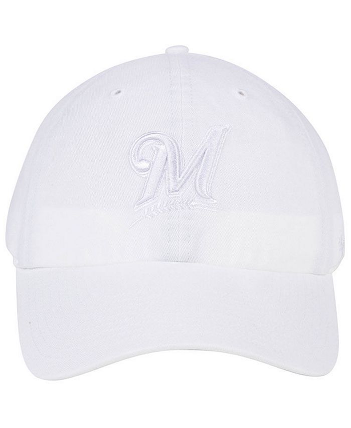 '47 Brand Milwaukee Brewers White/White CLEAN UP Cap - Macy's
