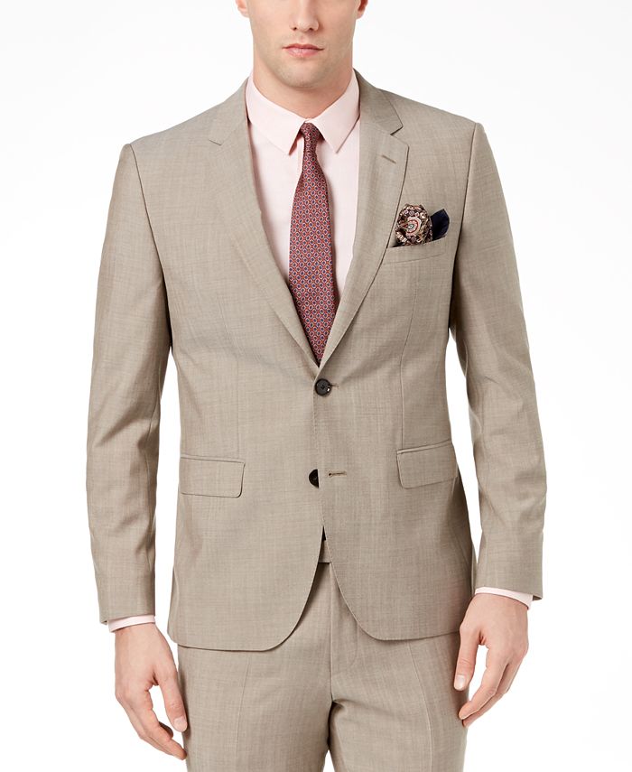 Hugo Boss HUGO Men's Modern-Fit Tan Solid Textured Suit - Macy's