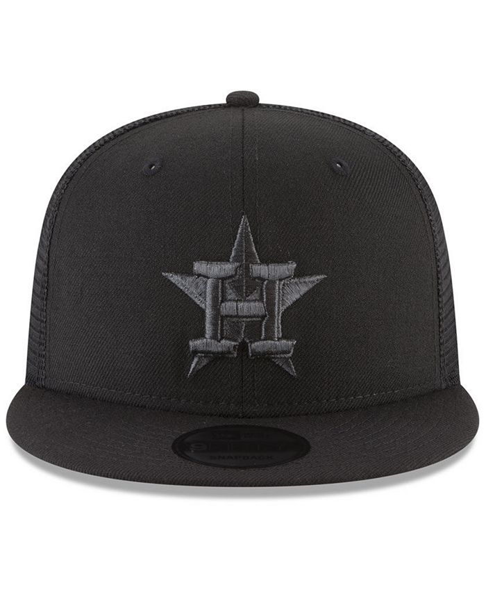 New Era Houston Astros Blackout Mesh 9FIFTY Snapback Cap - Macy's