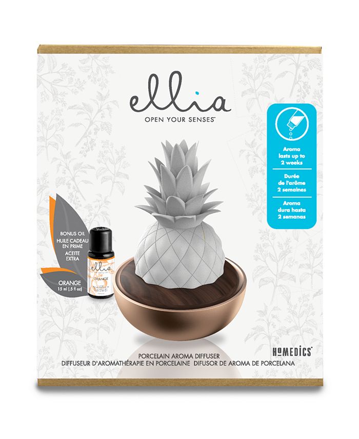 Homedics Ellia Pineapple Porcelain Aroma Diffuser - Macy's