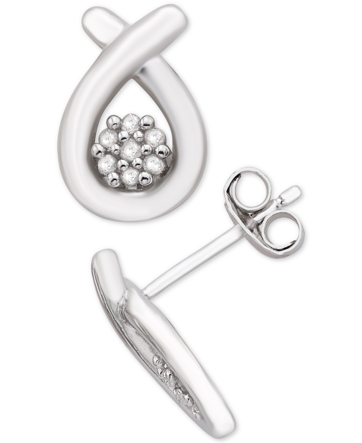 Click here for Diamond Cluster Stud Earrings (1/10 ct. t.w.) in S... prices