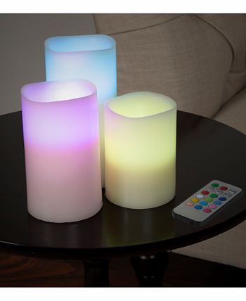 Trademark Global 4-Pc. Color Changing Flameless LED Candles Set ...