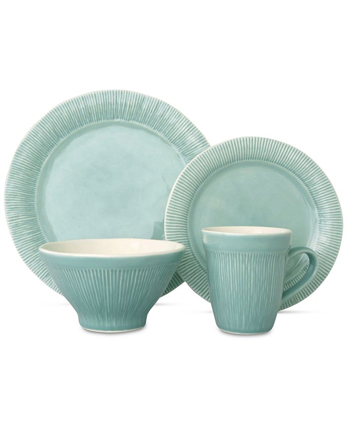 Sango Chromatic Aqua 16-Pc. Dinnerware Set - Macy's