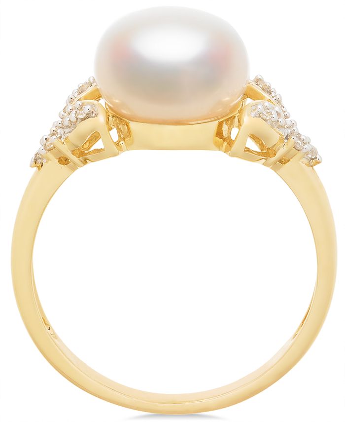Honora Cultured Freshwater Pearl (9mm) & Diamond Accent Ring in 14k ...