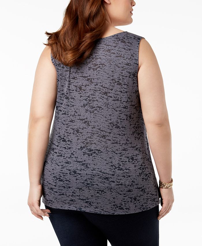 INC International Concepts I.N.C. Plus Size Embellished Printed Tank ...